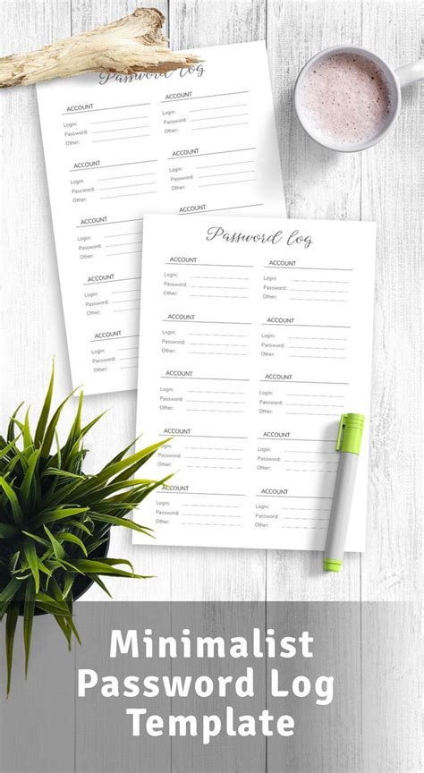Password Log Planner Aesthetic Diy Planner Ideas Planner Page Ideas Schedule Templates Aesthetic