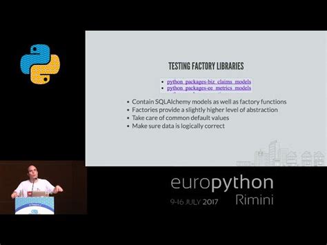 Europython Talk Fixture Factories For Faster End To End Tests From