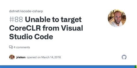 Unable To Target CoreCLR From Visual Studio Code Issue 88 Dotnet