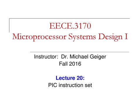EECE 3170 Microprocessor Systems Design I Ppt Download