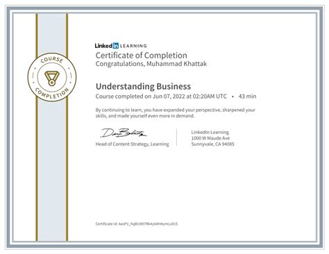 Muhammad Khattak On Linkedin Certificate Of Completion