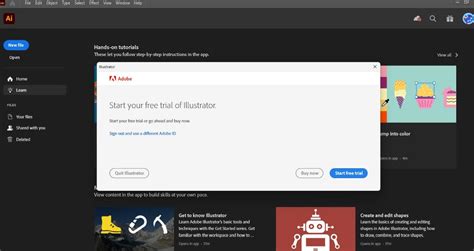 Adobe Illustrator Asking Me To Start A Free Trial Or Buy Rgenp