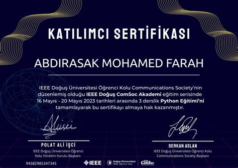 Abdirasak Mohamed On Linkedin Pythontraining Ieeecomsoc Achievementunlocked