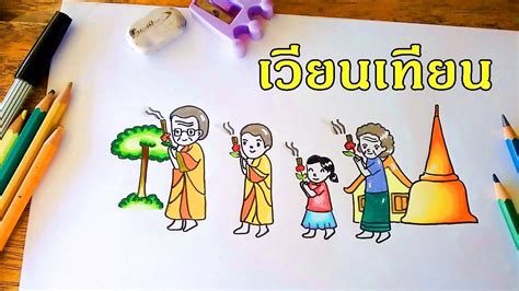 วาดภาพเวียนเทียน วันเข้าพรรษา Buddhist Ceremony Monk Youtube