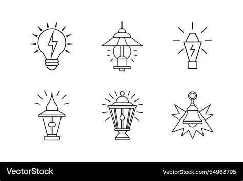 Lighting Icon Line Art Royalty Free Vector Image