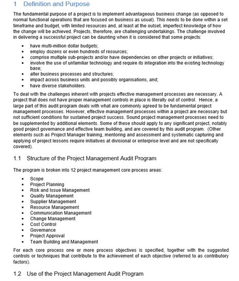 Audit Program For Project Management GRCReady