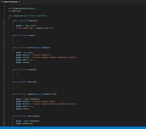 laravel eloquent crud kullanımı laravel dersleri mobilhanem