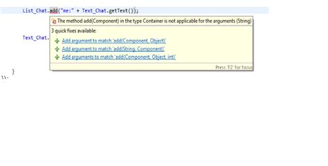java chat client using add methood stack overflow