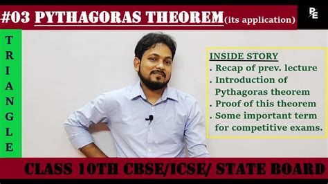 03 pythagoras theorem triangles class 10th physics eduserv