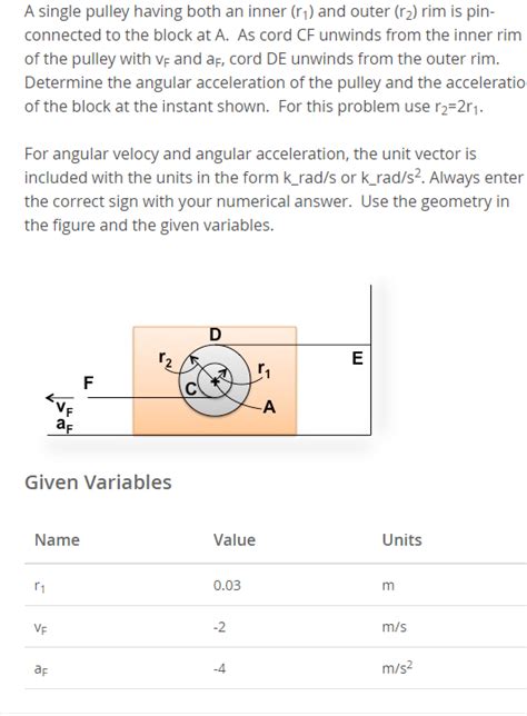 Solved Find Find The Angular Velocity Of The Pulley Find Chegg