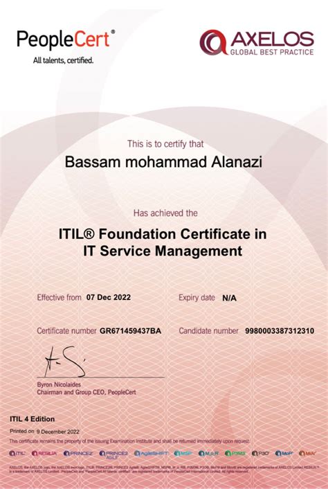 Bassam Alanazi Itil® On Linkedin Itil Peoplecert Axelos
