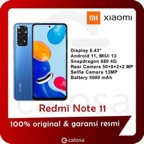 Jual Xiaomi Redmi Note 11 4GB 128GB 6GB 128GB Resmi TAM Segel No Repack Di Seller Calosa
