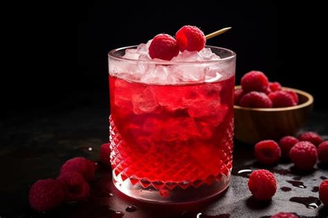 Premium Photo Raspberry Rum Rush Cocktail Photo