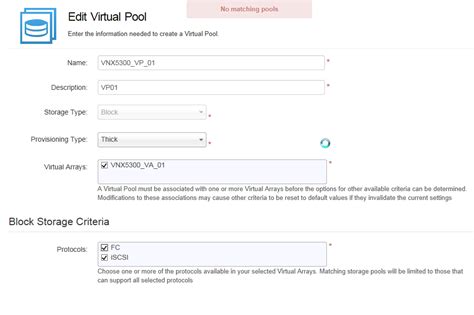 ‎i Cant Associate A Vnx Storage Pool Into A Vipr Virtual Pool Using Fc Protocol Dell Technologies
