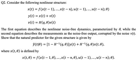 Solved Q2 Consider The Following Nonlinear Structure