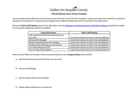 CYB Module Three Activity One Of The PCs Is Hardened And You Will Harden The Second PC To