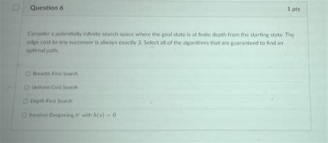 Solved Consider A Potentially Infinite Search Space Where Chegg