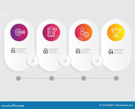 Horizontal Steps Timeline Infographic Element Vector Illustration 270146790