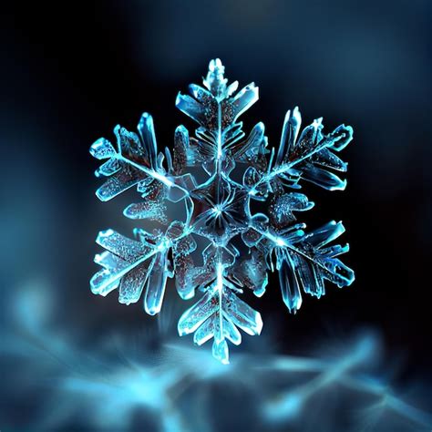Premium Photo Single Snowflake Macro Illustration Generative Ai