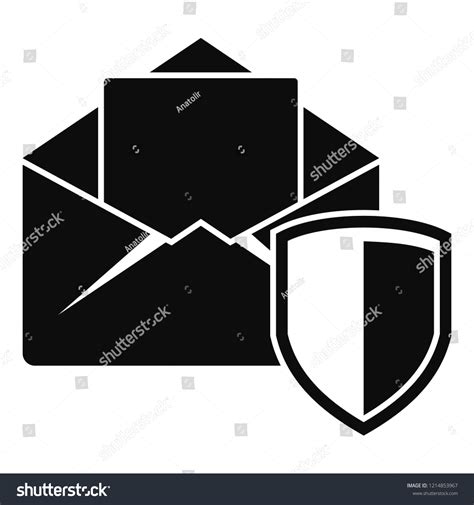 Secured Mail Icon Simple Illustration Secured Stock Vector Royalty Free Shutterstock