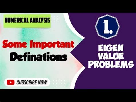 Eigen Value Problems Important Definations Numerical Analysis BSc Maths Lecture YouTube