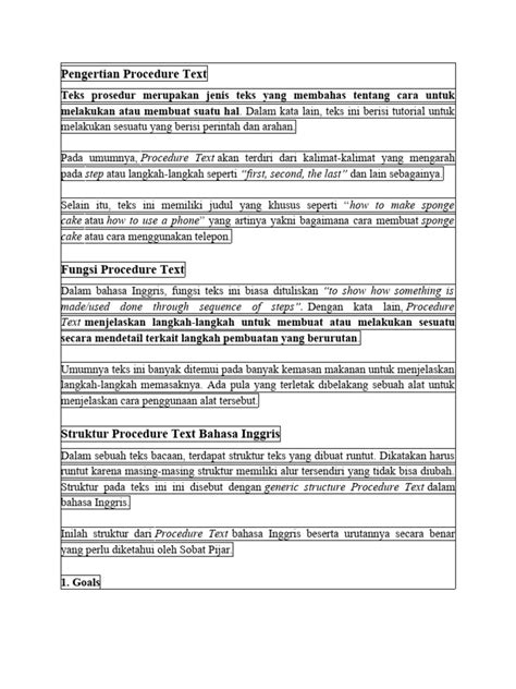 Pengertian Procedure Text Pdf
