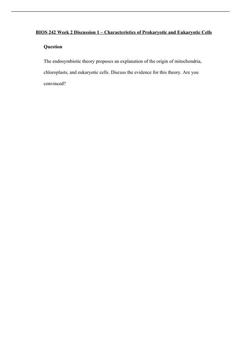 bios 242 week 2 discussion 1 characteristics of prokaryotic and