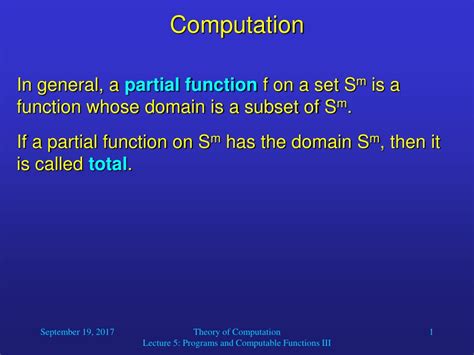 ppt theory of computation lecture 5 programs and computable