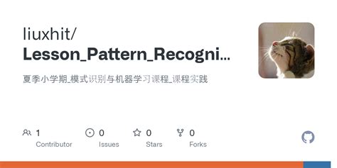 Github Liuxhit Lesson Pattern Recognition And Machine Learning 夏季小学期