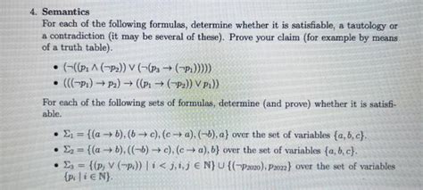 Solved Semantics For Each Of The Following Formulas Chegg