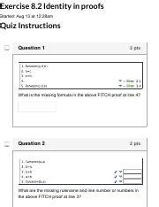 Quiz Exercise Identity In Proofs Pdf Exercise Identity In