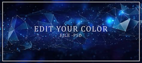 Abstract Blue Network With Glowing Points Premium Ai Generated Psd