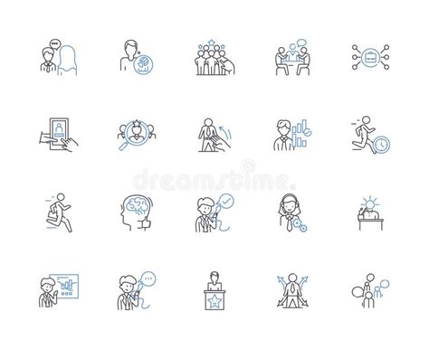 Productivity Optimization Line Icons Collection Efficiency