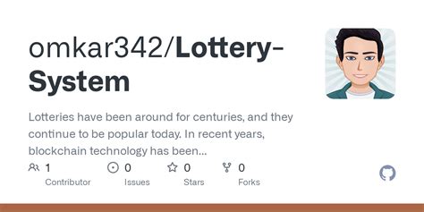 Github Omkar342lottery System Lotteries Have Been Around For
