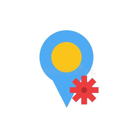 Location Map Settings Flat Color Icon Vector Icon Banner Template