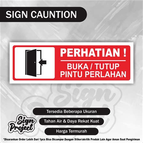 Jual Sticker Buka Tutup pintu Perlahan / Stiker Buka tutup pintu pelan pelan / sticker pintu ...