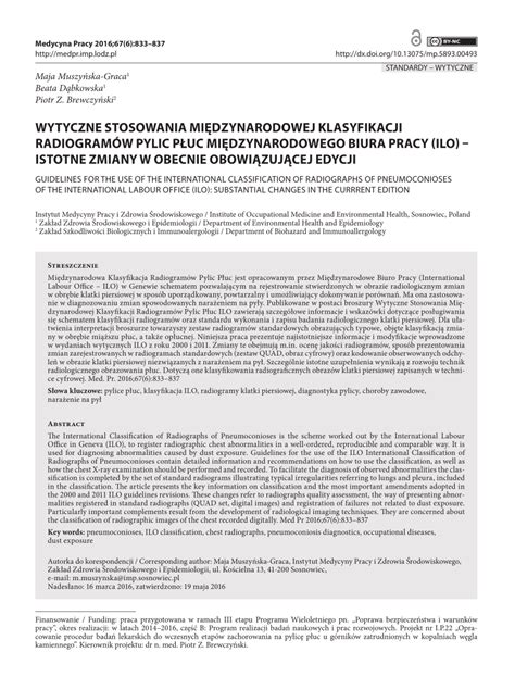 Pdf Guidelines For The Use Of The International Classification Of Radiographs Of