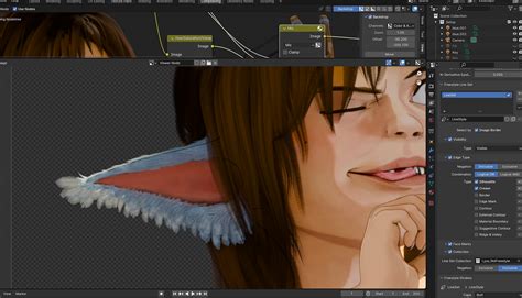 excluding edges hidden by hair from freestyle lighting and rendering