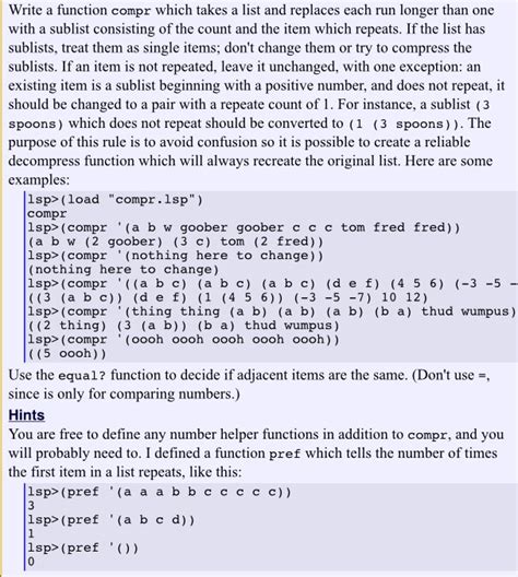Solved Write A Function Compr Which Takes A List And
