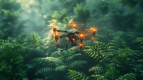 An AI Powered Drone Planting Trees In A Deforested Stock Illustration Illustration Of
