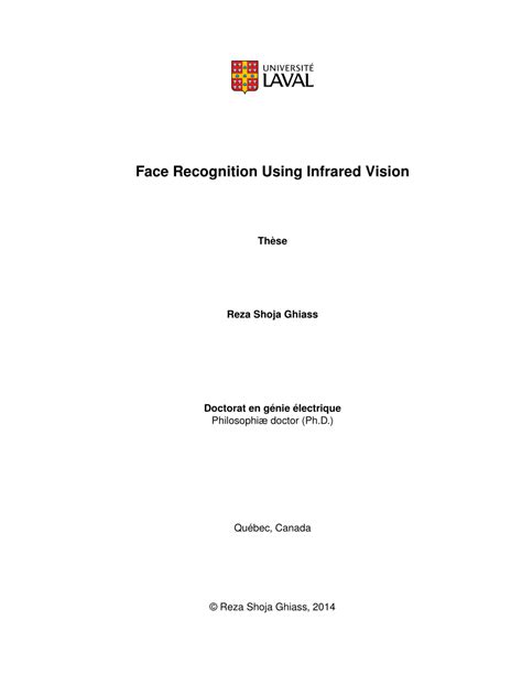 Pdf Face Recognition Using Infrared Vision