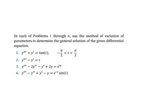 solved in each of problems 1 through 4 use the method of