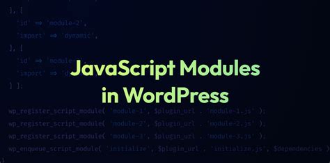 Wordpress Javascript Modules Wp Enqueue Script Module