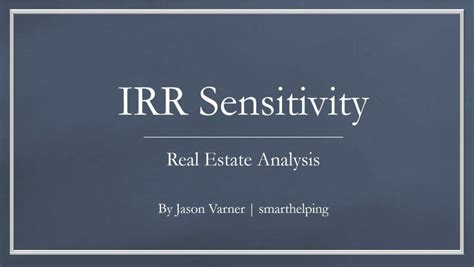 Irr Sensitivity Real Estate Model Efinancialmodels