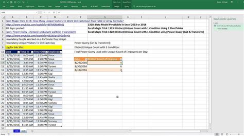 Excel Magic Trick 1320 Distinctunique Count With 1 Condition Using Power Query Get