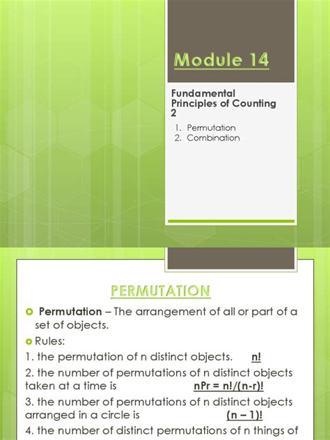 Discrete Math Module 14 Permutation Combination Pdf Mathematics Discrete Mathematics
