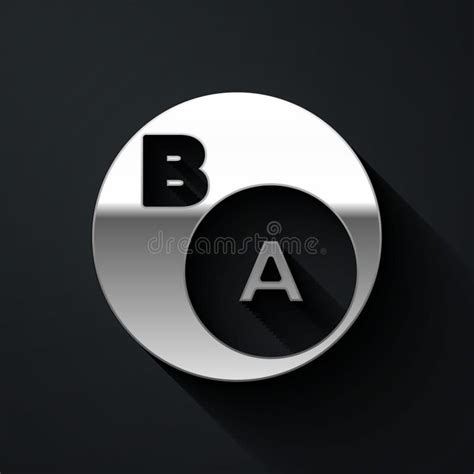 Silver Subsets Mathematics A Is Subset Of B Icon Isolated On Black