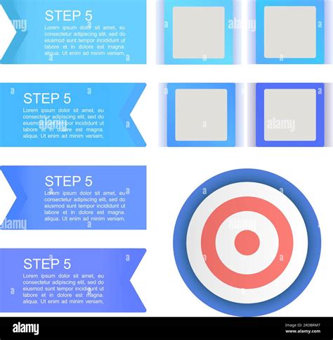 Circular Target With Blue Flags Infographic Chart Design Element Set Stock Vector Image And Art