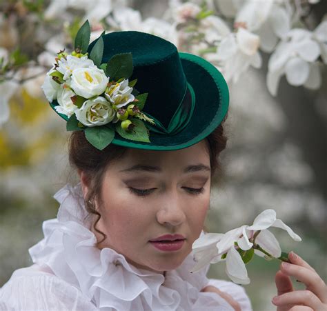 Emerald Velvet Hat Of Victorian Bustle Era Etsy