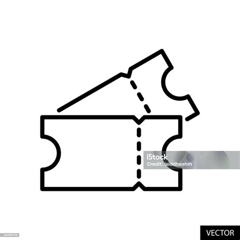 티켓 흰색 배경에 격리 된 선 스타일 디자인의 벡터 아이콘을 전달합니다 편집 가능한 스트로크 티켓에 대한 스톡 벡터 아트 및 기타 이미지 Istock